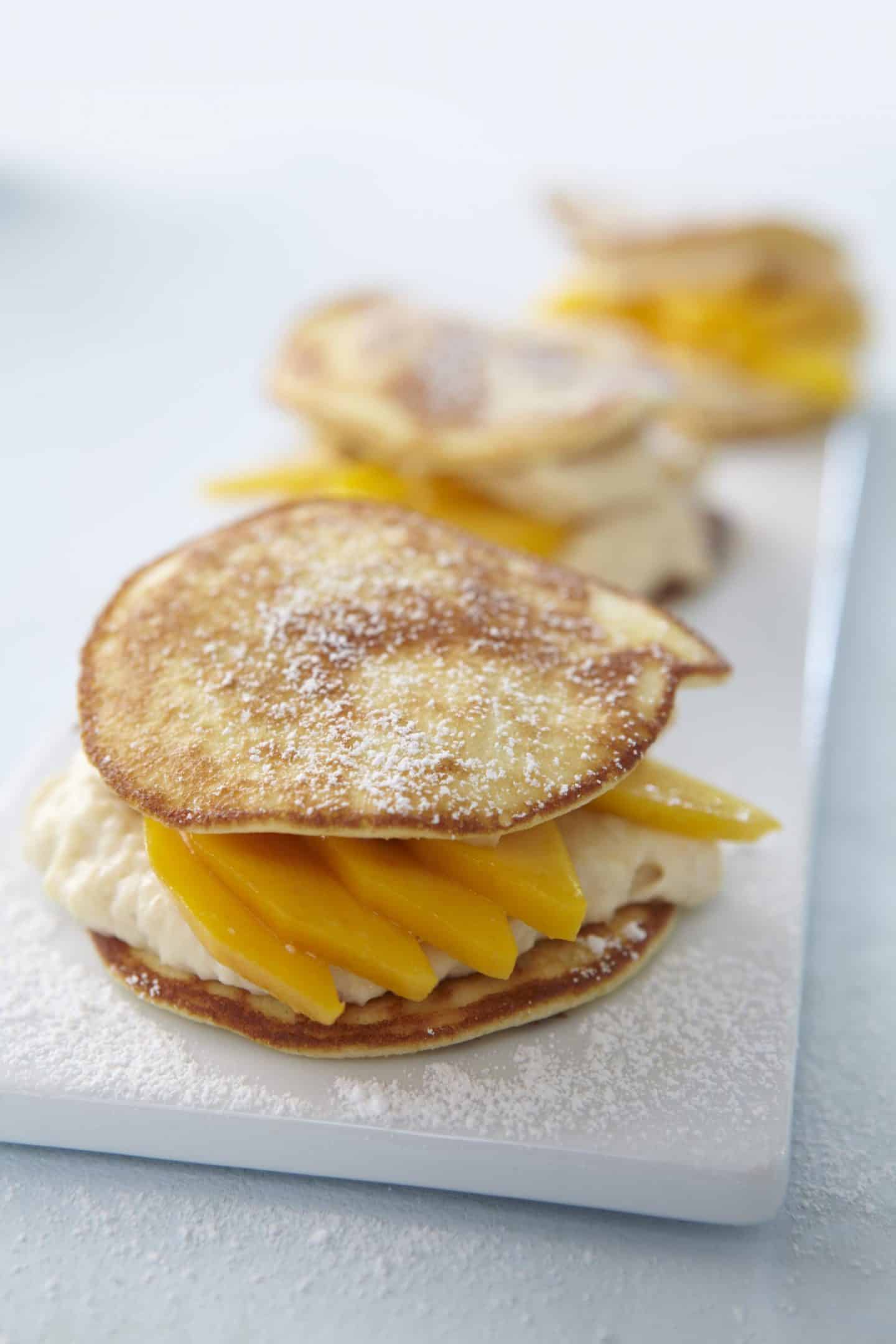 Blini Sandwich with Mango and Cream Cheese - Simple Parenting
